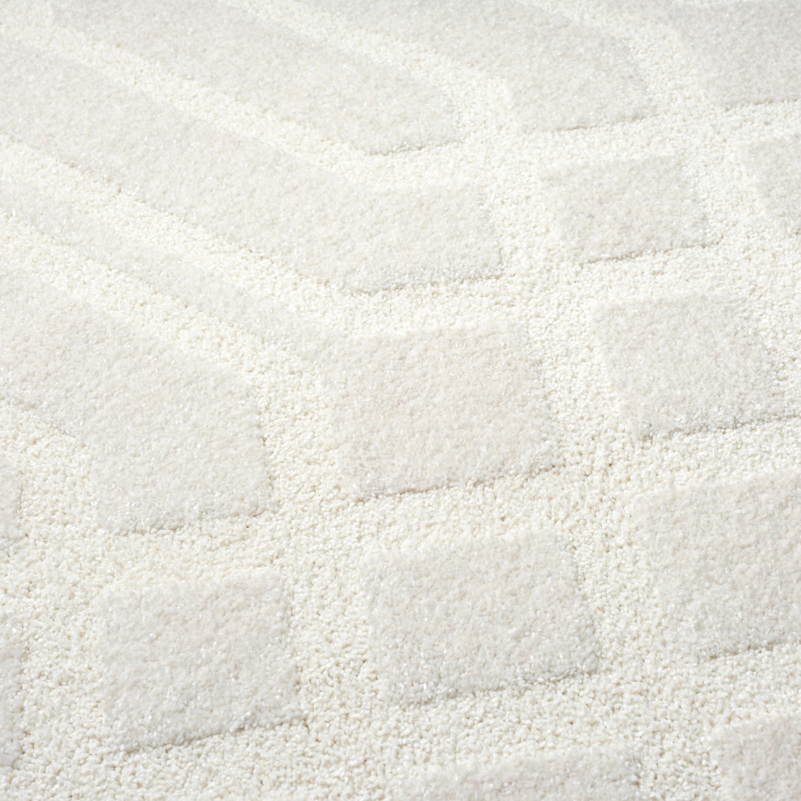 Abani Cozy Cream Area Rug for Living Room, Bedroom - Geometric Diamond Pattern - 8' x 10' - Durable & Easy to Clean