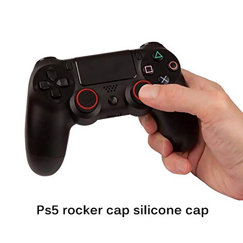 4PCS Joystick Cap Silicone Rubber Thumb Stick Grip Caps for PS5 PS4 PS3 Xbox 360 Xbox One Xbox One X Elite Nintendo Switch Pro Controller Color Red