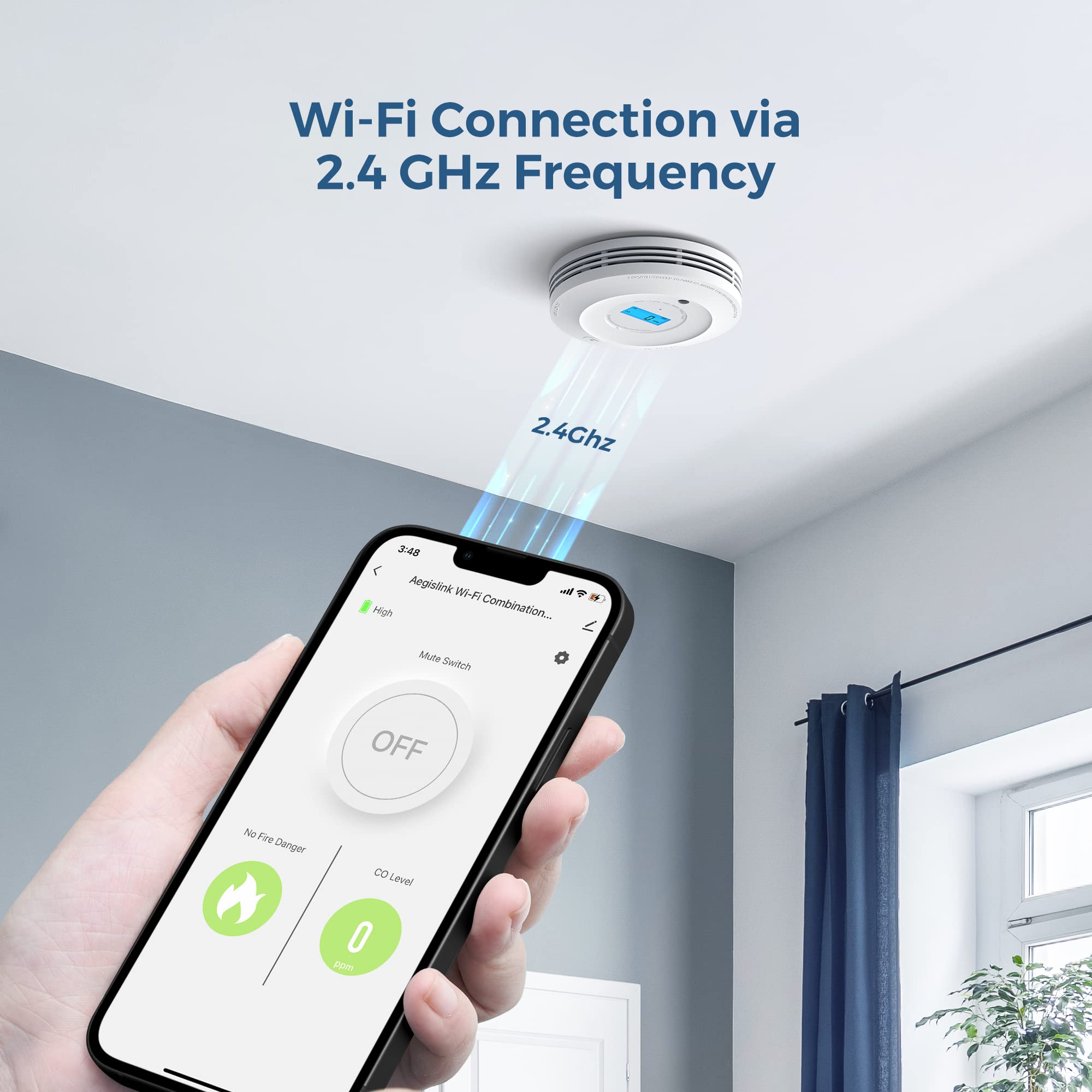AEGISLINK Wi-Fi Combination Smoke and Carbon Monoxide Detector Compatible with TuyaSmart & Smart Life App, SC-WF240, 3 Pack