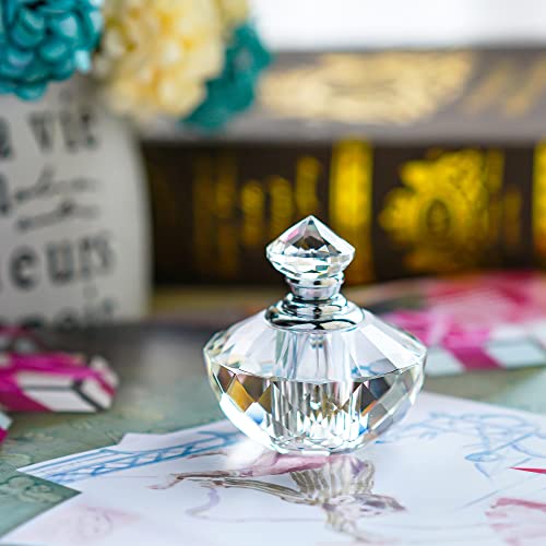 H&D Crystal Glass Art Deco Vintage Style Perfume Bottles Empty Glass Refillable 2ML