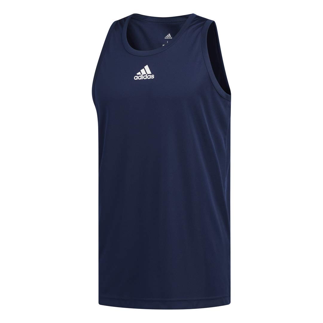 adidas Men's Heathered Tank Top, Collegiate Navy, X-Large