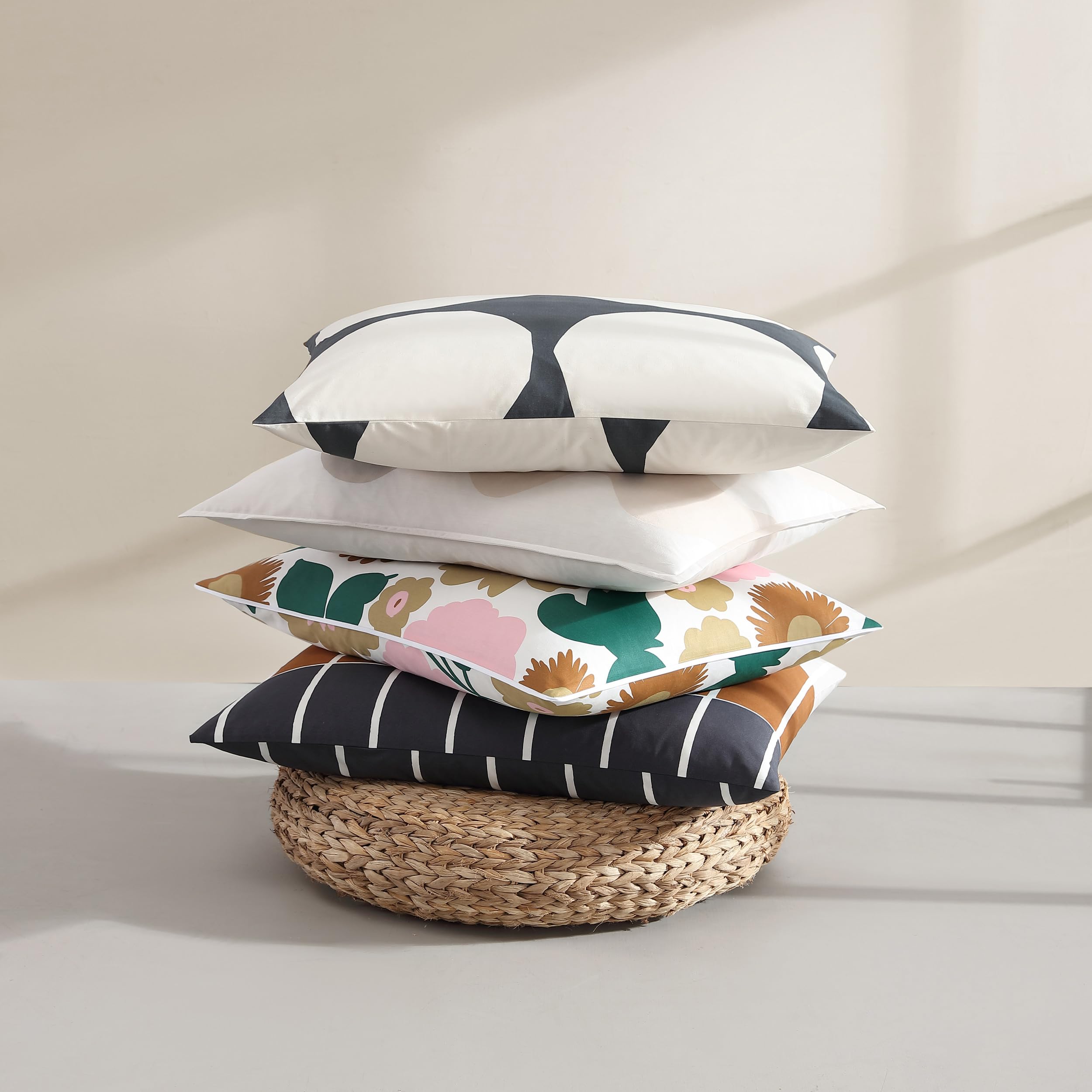 Marimekko - King Duvet Cover Set, Organic Cotton Bedding with Matching Shams, Luxury Home Decor, GOTS Certified (Lokki Beige, King)