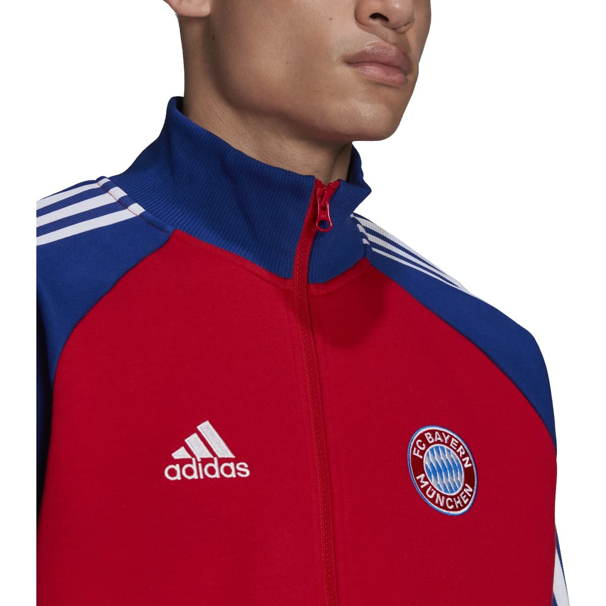 adidas Men's FC BAYERN 21/22 ANTHEM JACKET (RED/MYSTERY, Large)