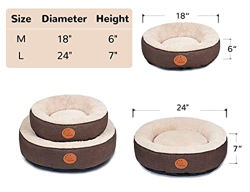 HACHIKITTY Washable Donut Cat Bed Round, Cat Beds Indoor Cats Medium, Small Cat Bed Machine Washable