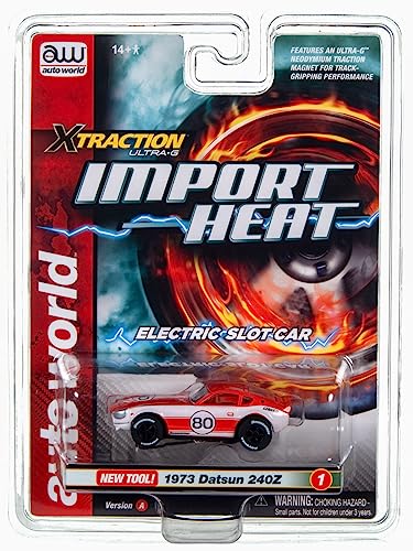 Auto World Xtraction 1973 Datsun 240Z Covered Headlights (Red) HO Scale Slot Car