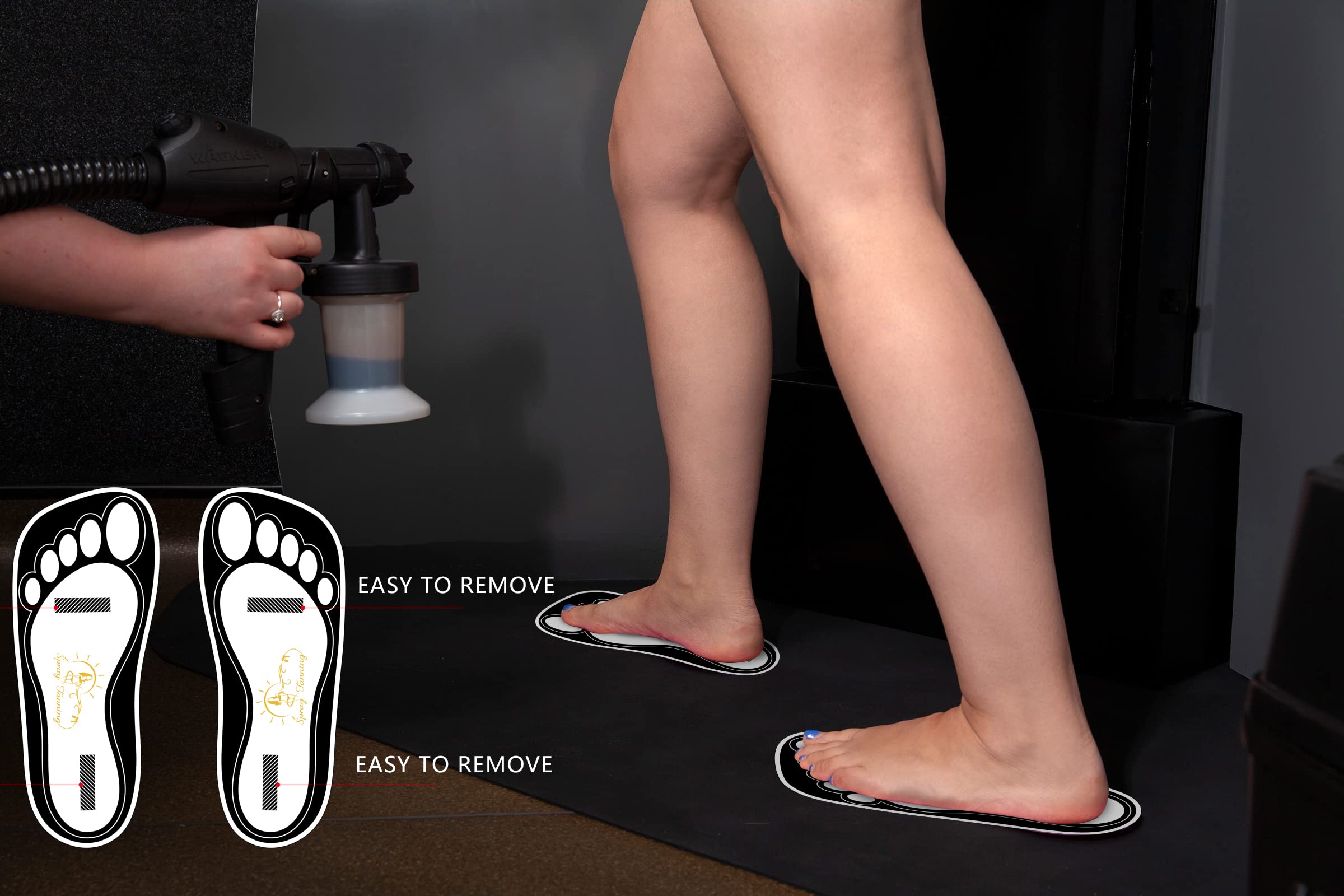60Pairs(120 Feets) Disposable Black Spray Tanning Feet Pads Sunless Airbrush Spray Tent Protect Foot