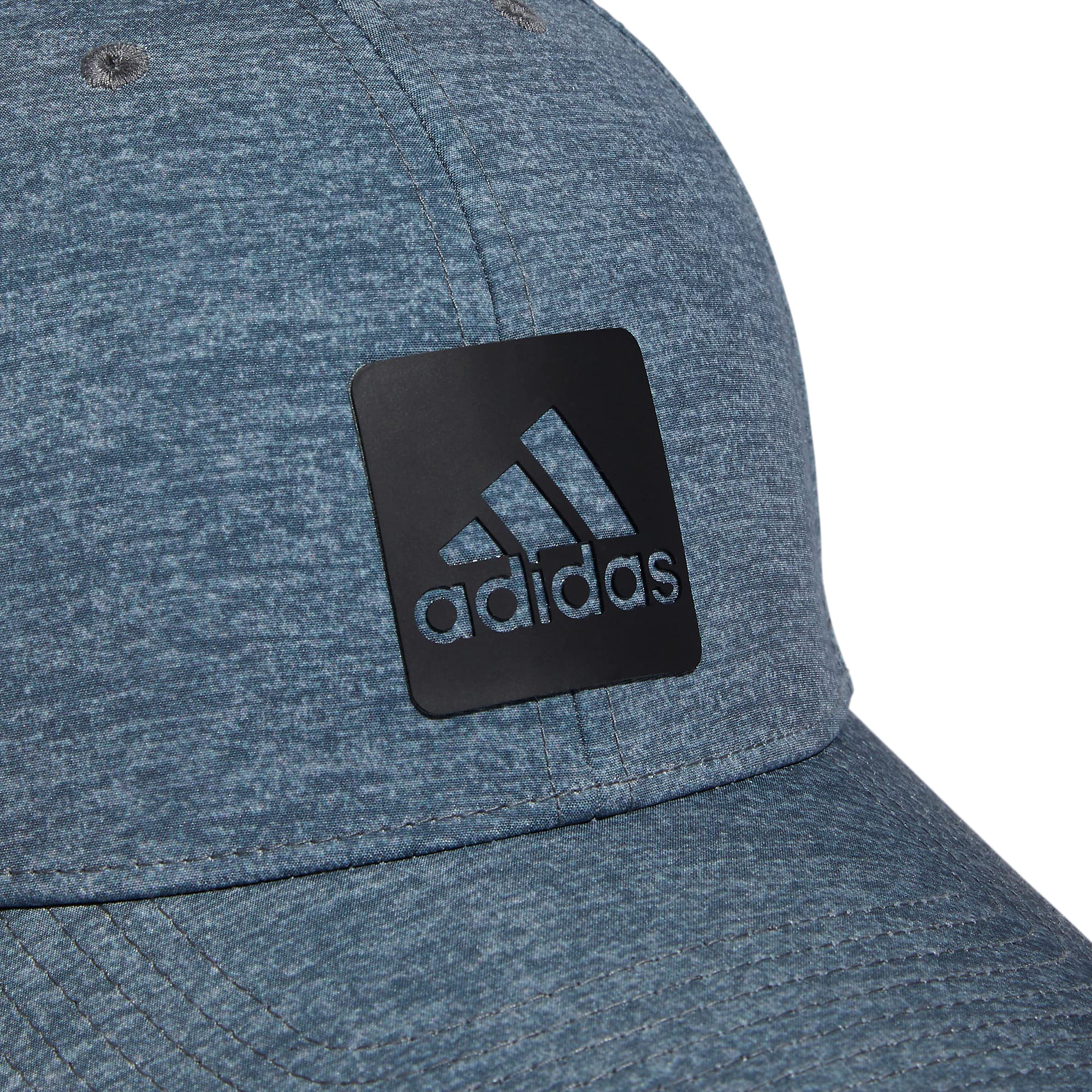 adidas Men's Heathered Structured Stretch Fit Hat, Jersey Black/White/Black, Large-X-Large