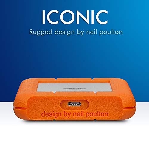 LaCie Rugged USB-C 5TB External Hard Drive Portable HDD - USB 3.0, Drop Shock Dust Rain Resistant Shuttle Drive, for Mac and PC Computer Desktop Workstation Laptop (STFR5000800) (Renewed)