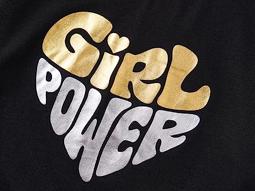 Black Girl Power Crop Top for Little & Big Girls - Cool Summer T-Shirt Clothes Tween Size 7/8