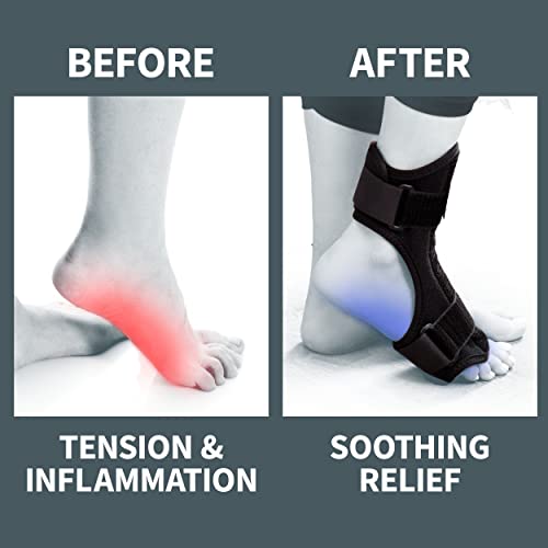 AZMED Plantar Fasciitis Night Splint for Men, Women | Compression Foot Sleeve for Heel, Ankle & Achilles Tendonitis | Adjustable Arch Support Foot Brace for Pain Relief | Light, Breathable
