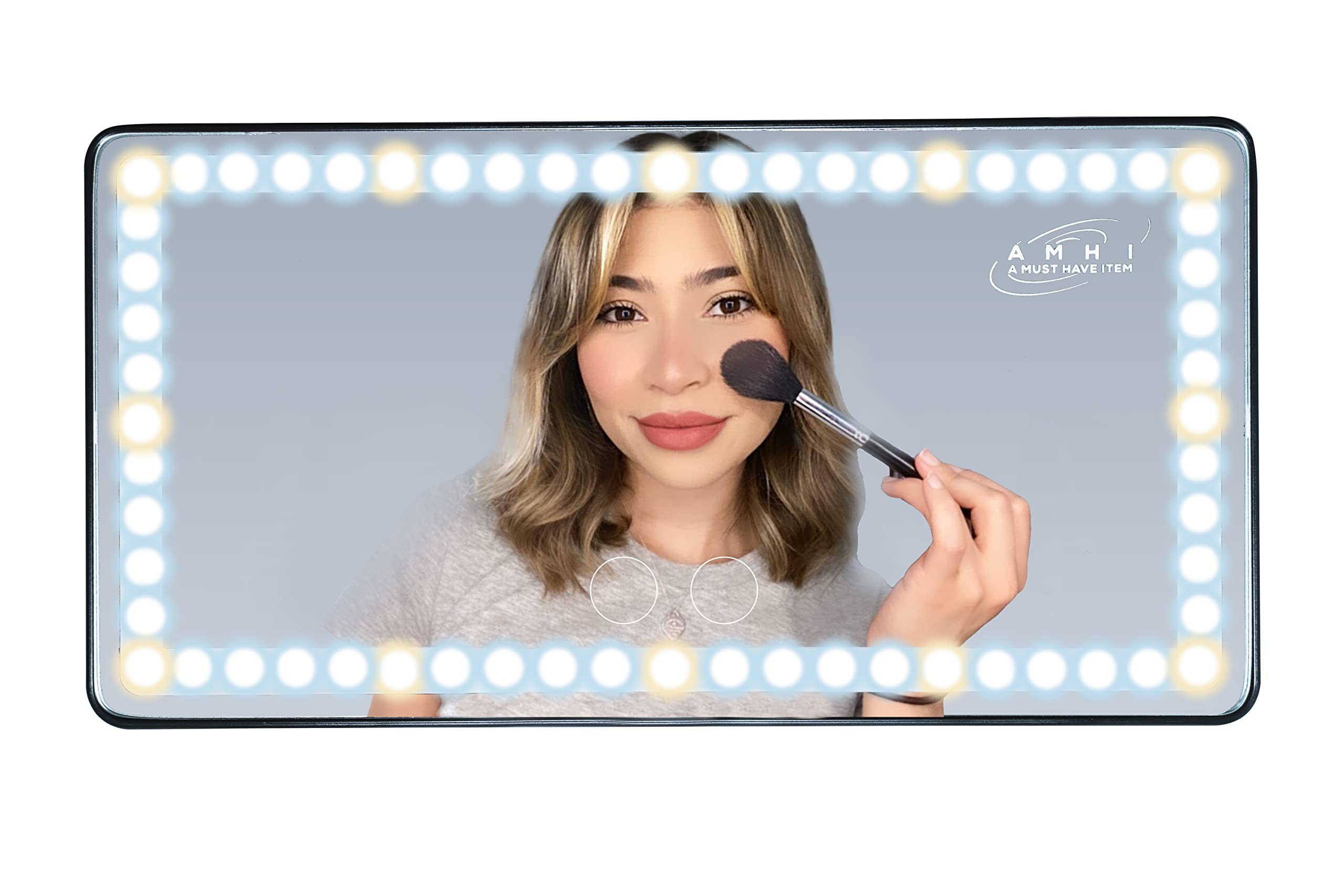 A Must Have Item-Vanity Visor Car Mirror -LED 1000 lumens with Dual dimmer Control - Warm Lighting & Bright White Daylight Combination (Snow White)
