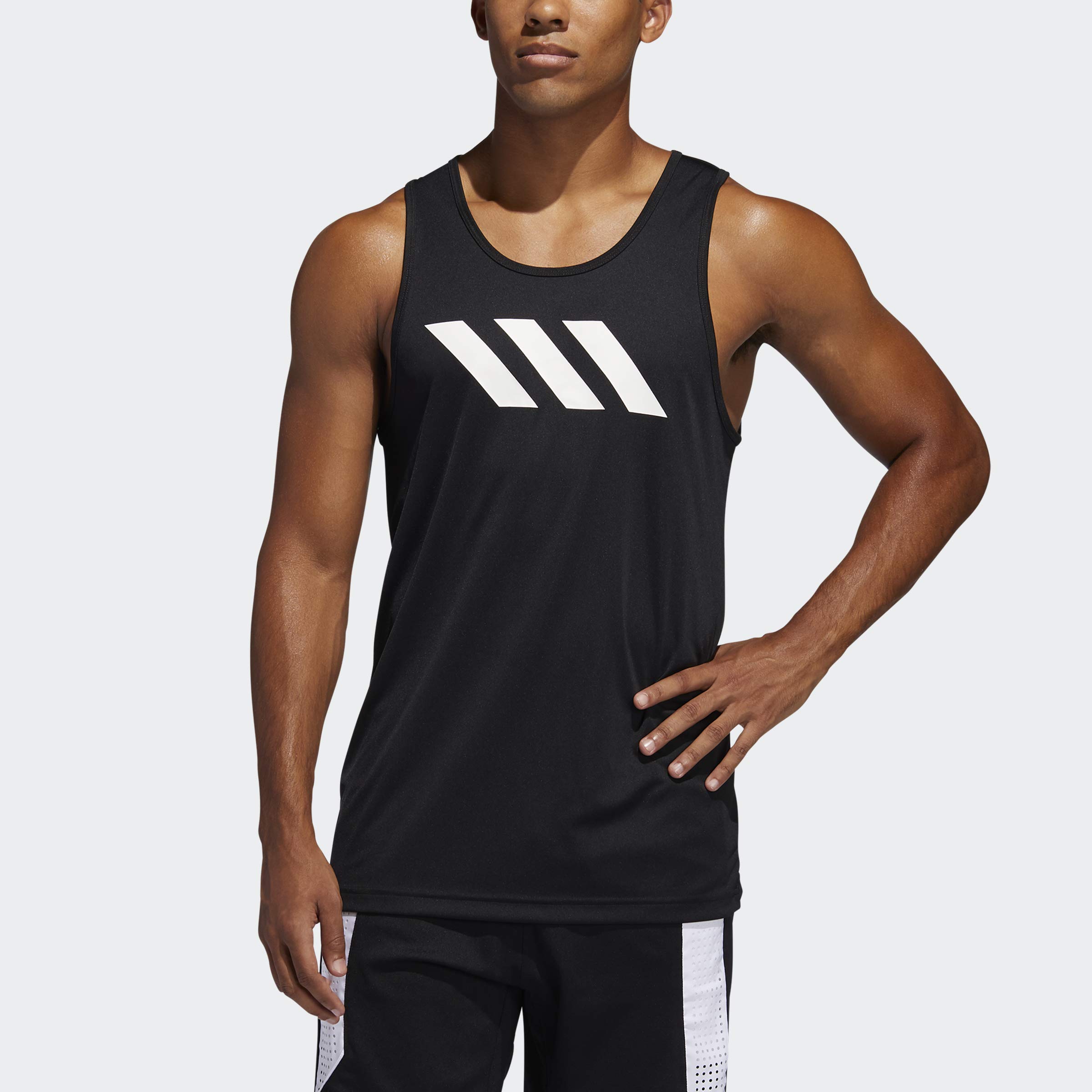adidas Men's Sport 3-Stripes Tank Scarlet X-Large