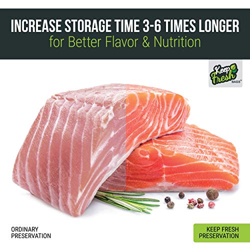 Keep Fresh Bags Vacuum Sealer Storage Bags (15β x 18β, 100 Count), 3.5mil Large Food Size Bags for Freezer, Sous Vide, or Bulk Storing, SF1518