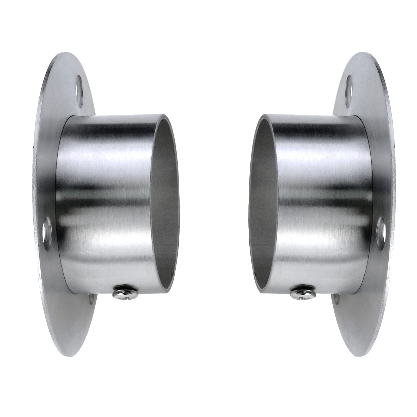 Antrader 4-Pack Stainless Steel Closet Rod Flange 2-Inch Dia. Adjustable Socket Bracket Support Holder for Pipe(Silver)