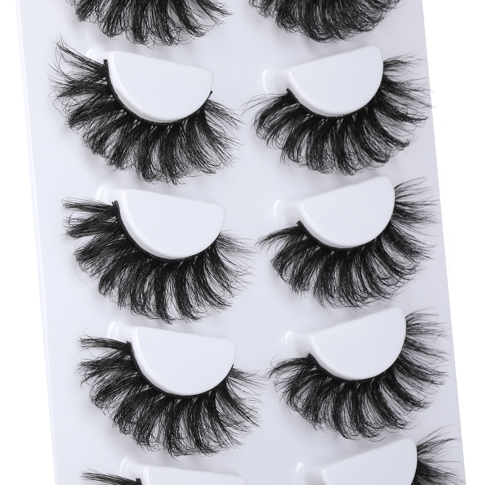 ALPHONSE False Lashes D Curl Fluffy False Eyelashes 20MM Wispy Faux Mink Lashes Long Dramatic Eyelashes Like Lash Extension Pack 5 Pairs