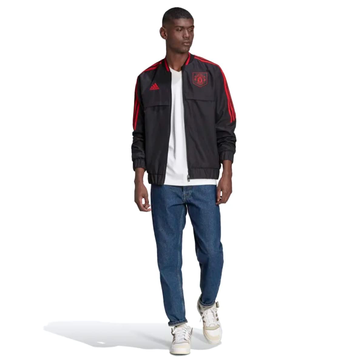 ADIDAS MEN'S MANCHESTER UNITED ANTHEM JACKET (Black, XX-Large)