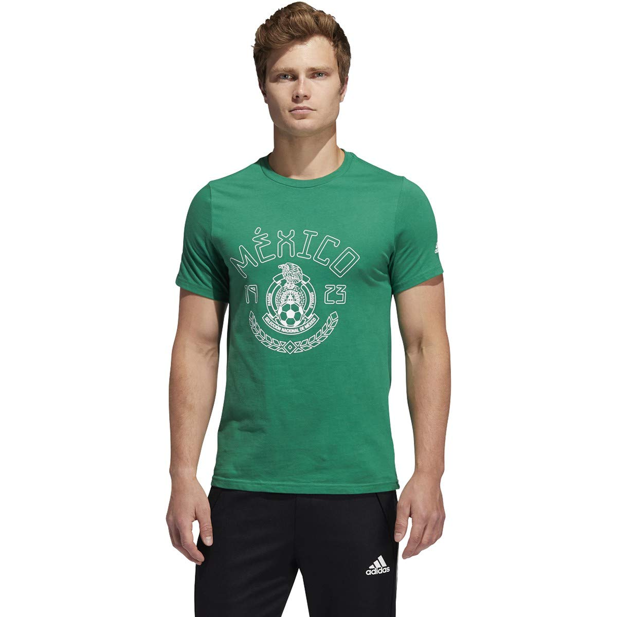 adidas Men's Mexico Amplifier Soccer Tee - Green/White (Medium)
