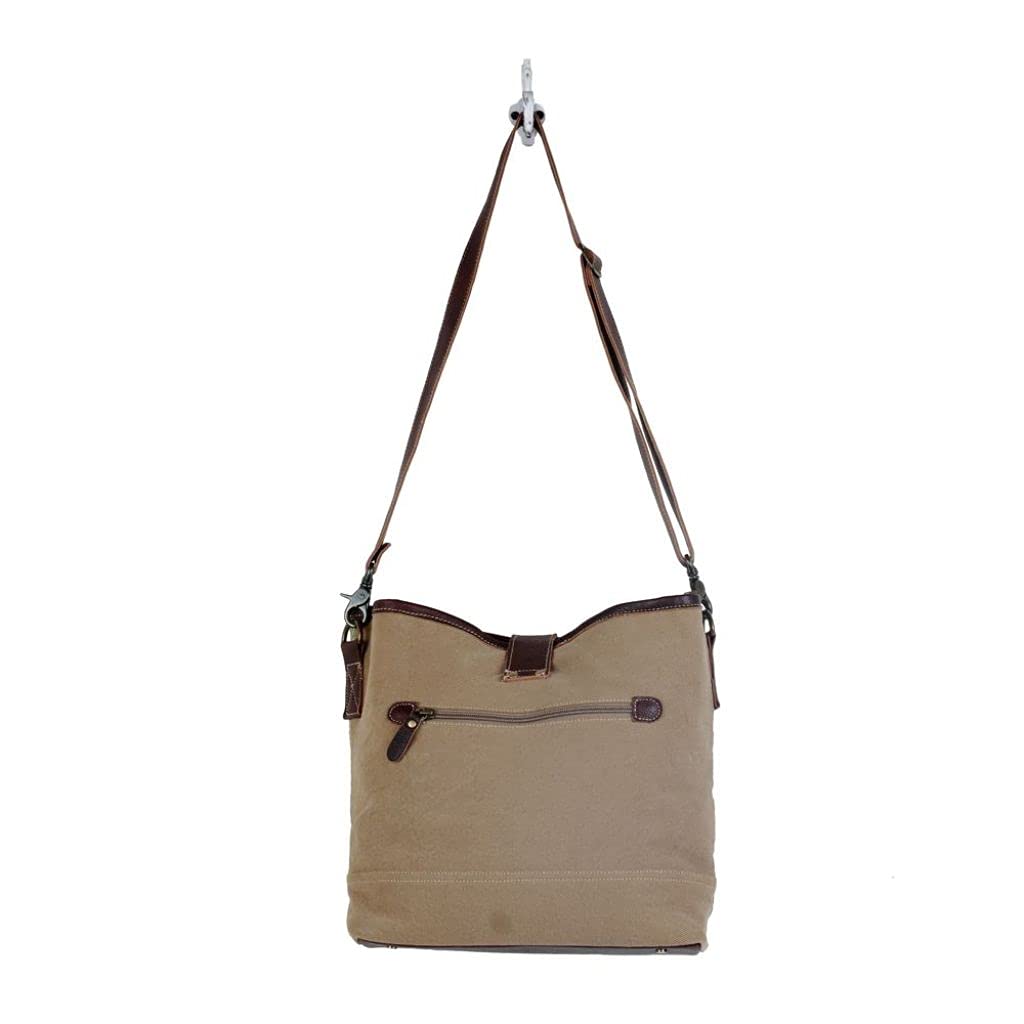 Myra Bag Multicolored Shoulder Bag Upcycled Cotton & Cowhide Leather S-2857