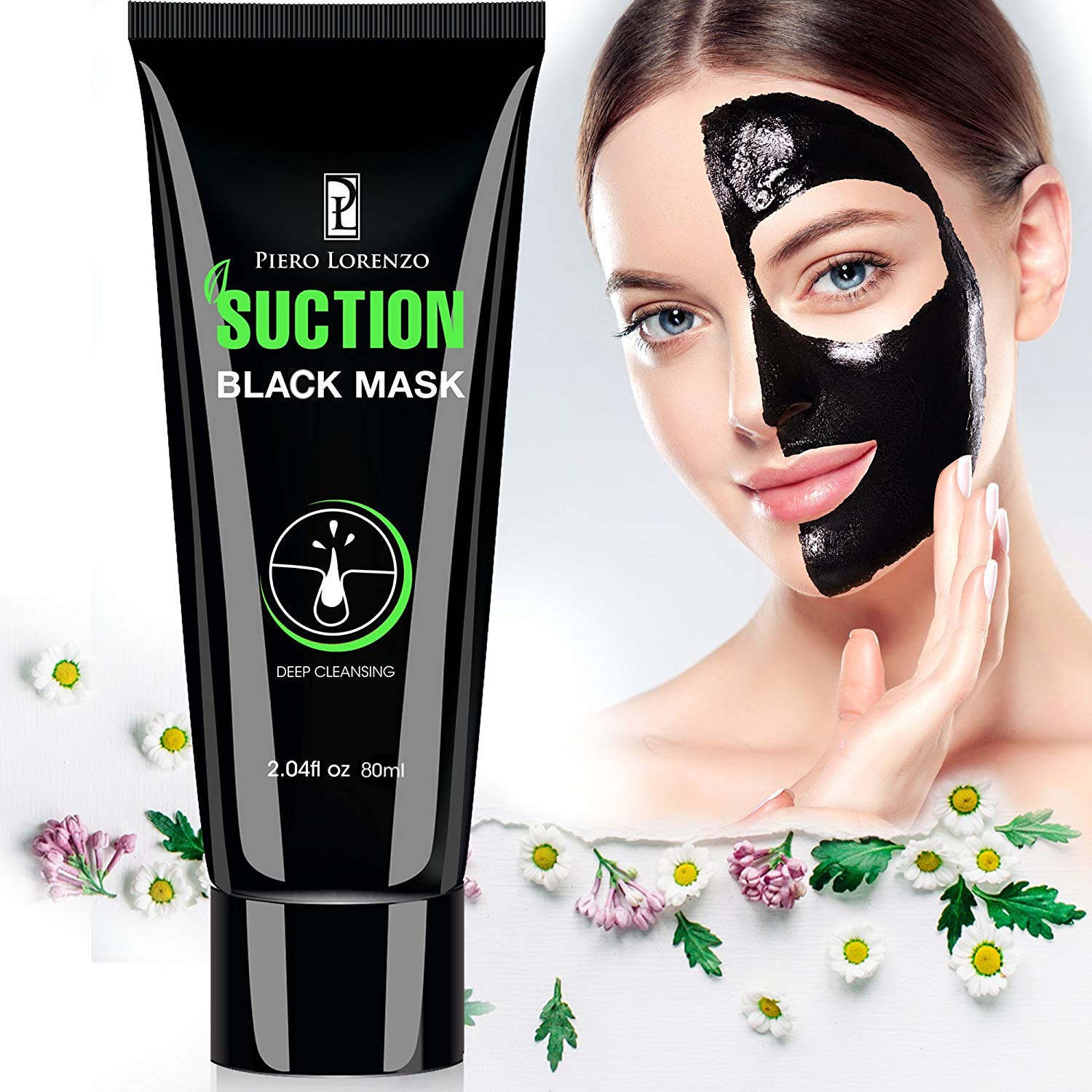 Piero Lorenzo Blackhead Remover Mask, Blackhead Peel Off Mask, Face Mask, Blackhead Mask, Black Mask Deep Cleansing Facial Mask for Face Nose 80g