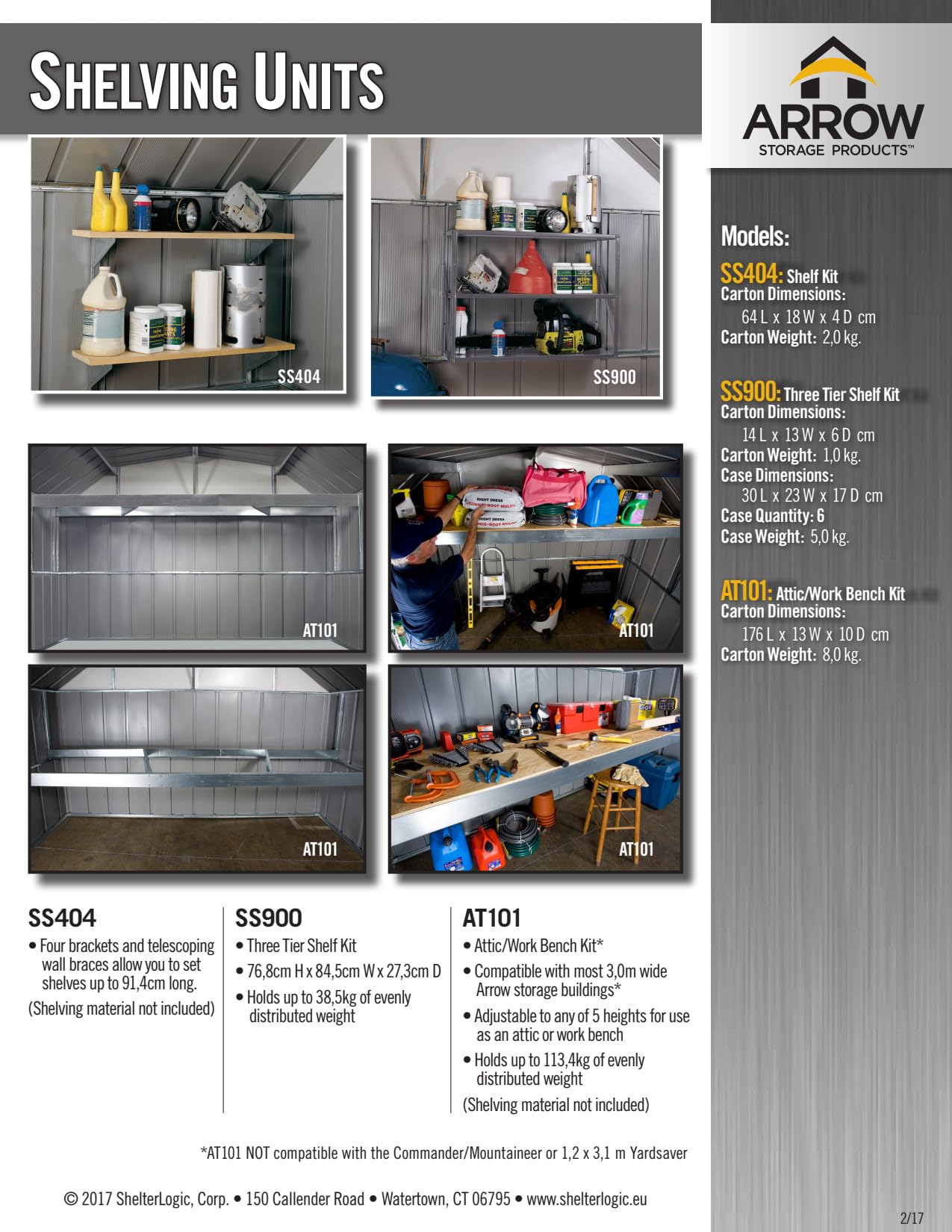 Arrow Shed SS900 Three Tier Shelf Kit