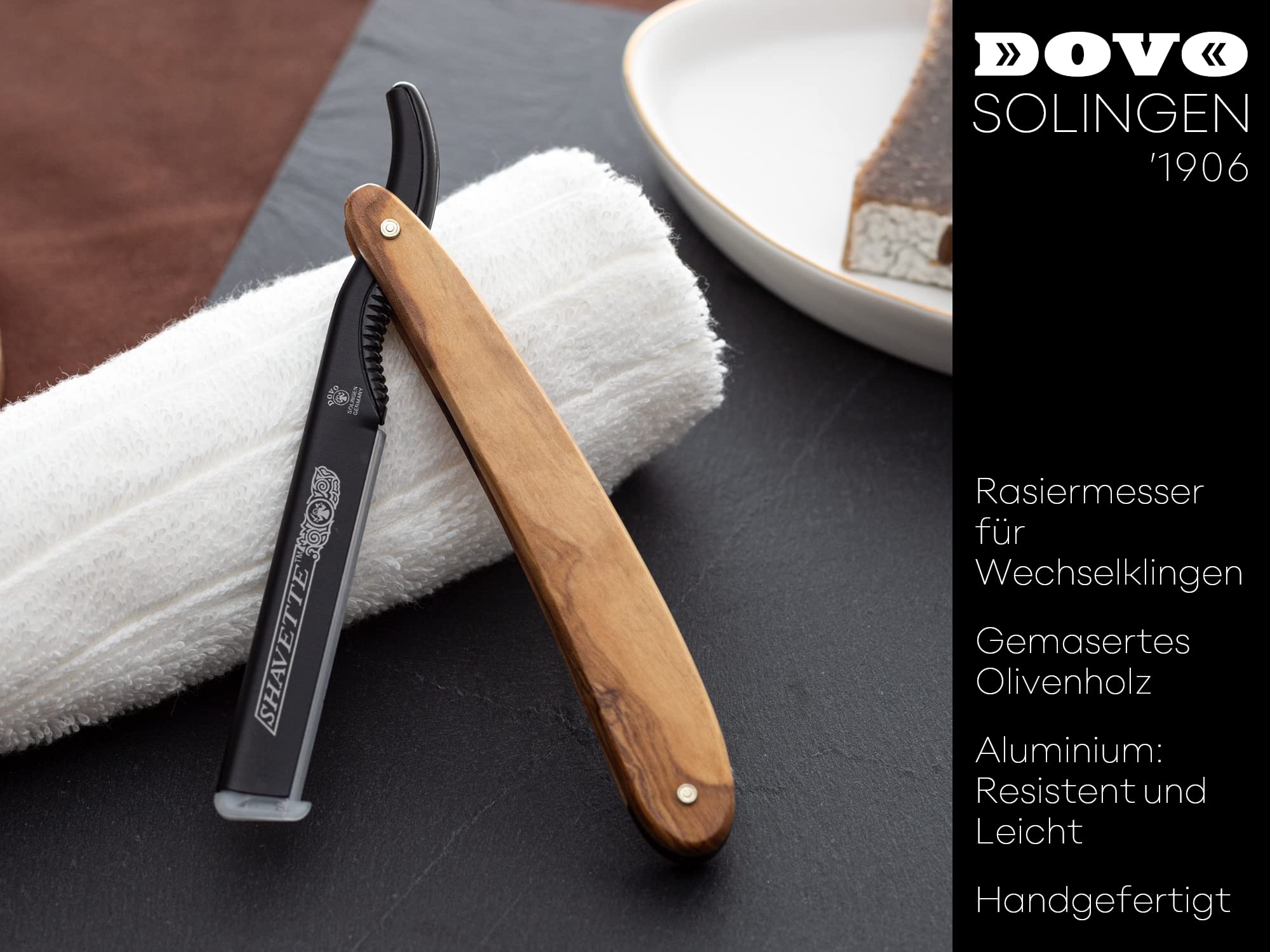DOVO Shavette with Olivewood Handle