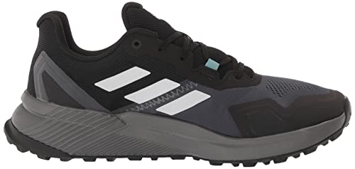 adidas Women's Terrex Soulstride Trail Running Shoes, Black/Crystal White/Mint Ton, 8