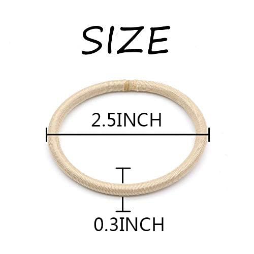 Dofash Hyper Elastic Hair Ties, 30 PCS Beige Hair Bands for Women's Hair, Blonde, Reusable, Nylon, Quick Stretch and Restore, Smooth Junction, Durable, Hair Friendly, Safety Tested