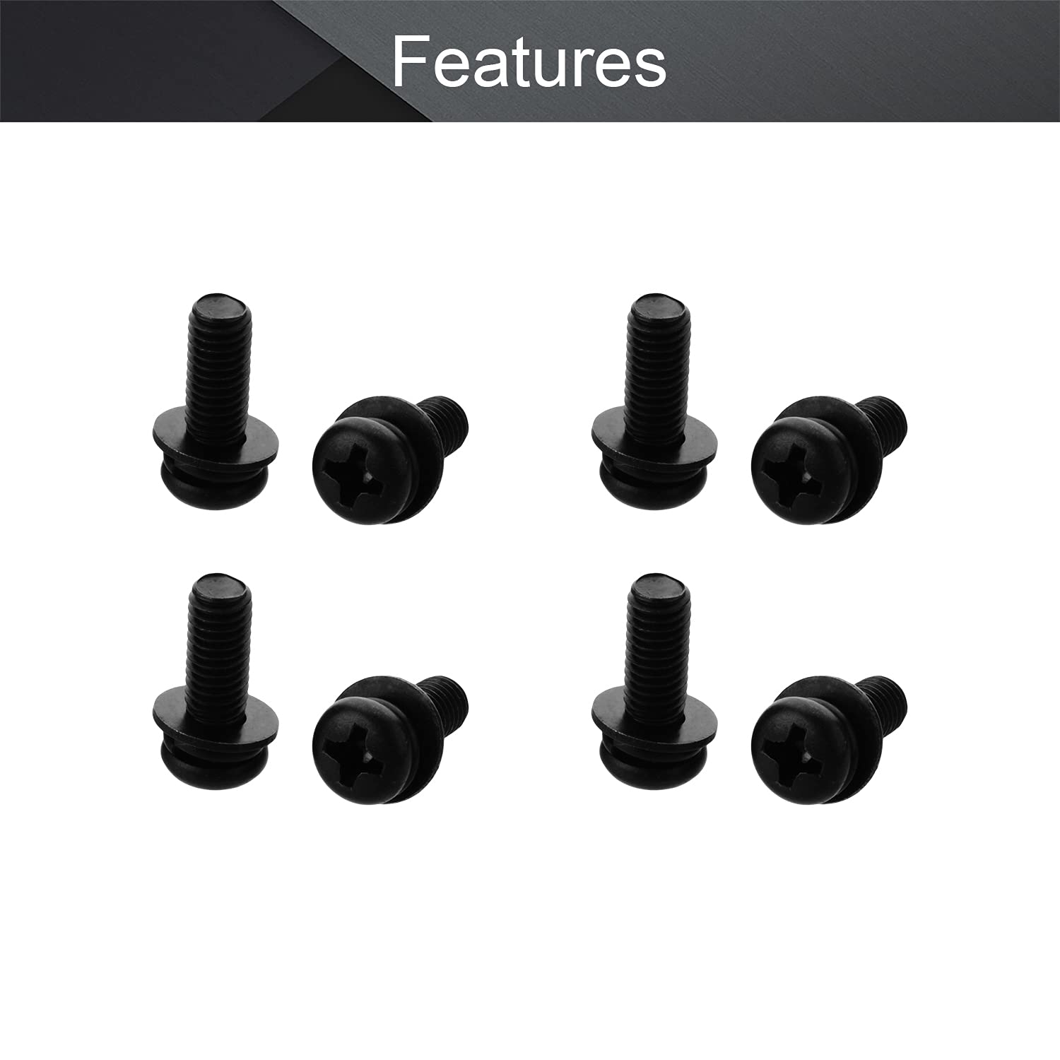 MroMax M5 x 14mm Carbon Steel Phillips Pan Head Machine Screws Bolts Combine with Spring Washer and Plain Washers 20Pcs