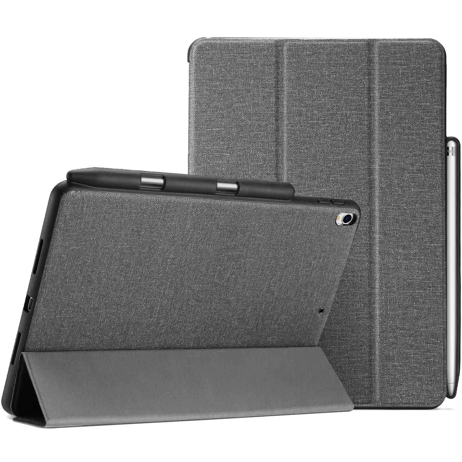 ProCase Smart Case for iPad Air 3rd 10.5" 2019/ iPad Pro 10.5, Slim Folio Stand Cover for iPad Air 10.5 2019/ iPad Pro 10.5 with Pencil Holder -Grey