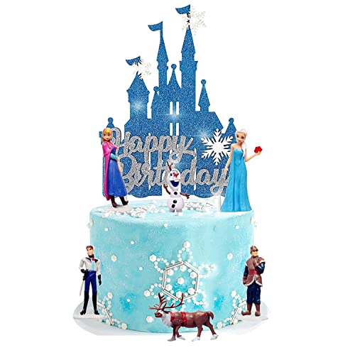 6pc the new cartoon figurines party cake decoration Topper Cake Toy Doll princess cake topper