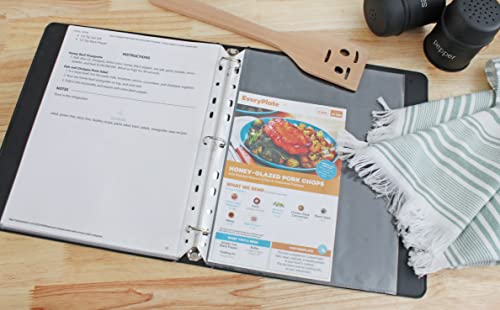 AuldHome Farmhouse Cookbook Recipe Binder (Black); Rustic Enamelware Style Metal 3-Ring Binder for Family Recipes, Custom Cookbooks and More