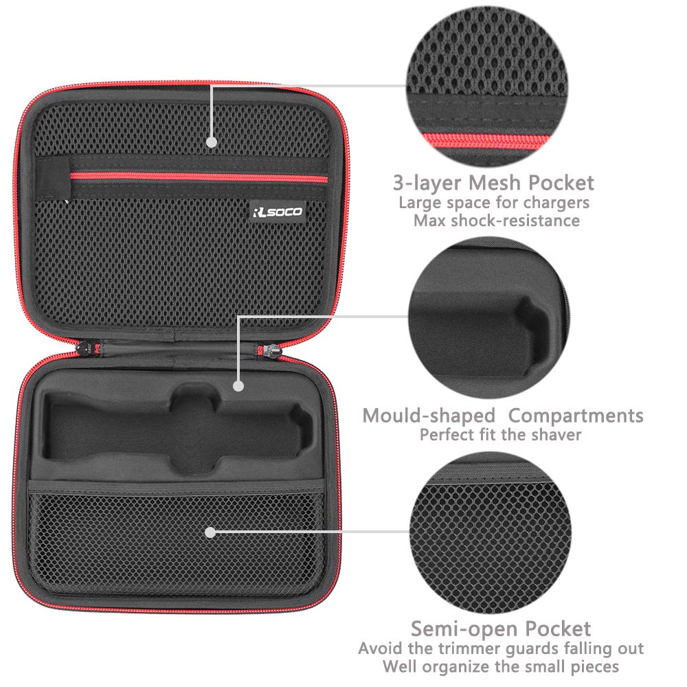 RLSOCO Hard Case for Wahl USA Stainless Steel Lithium Ion 2.0+ Beard Trimmer/2.0+ Slate Beard Trimmer/Cordless Beard Trimmer for Men, Storage Case for Wahl Model 9864SS/9864/9818A (Case Only)