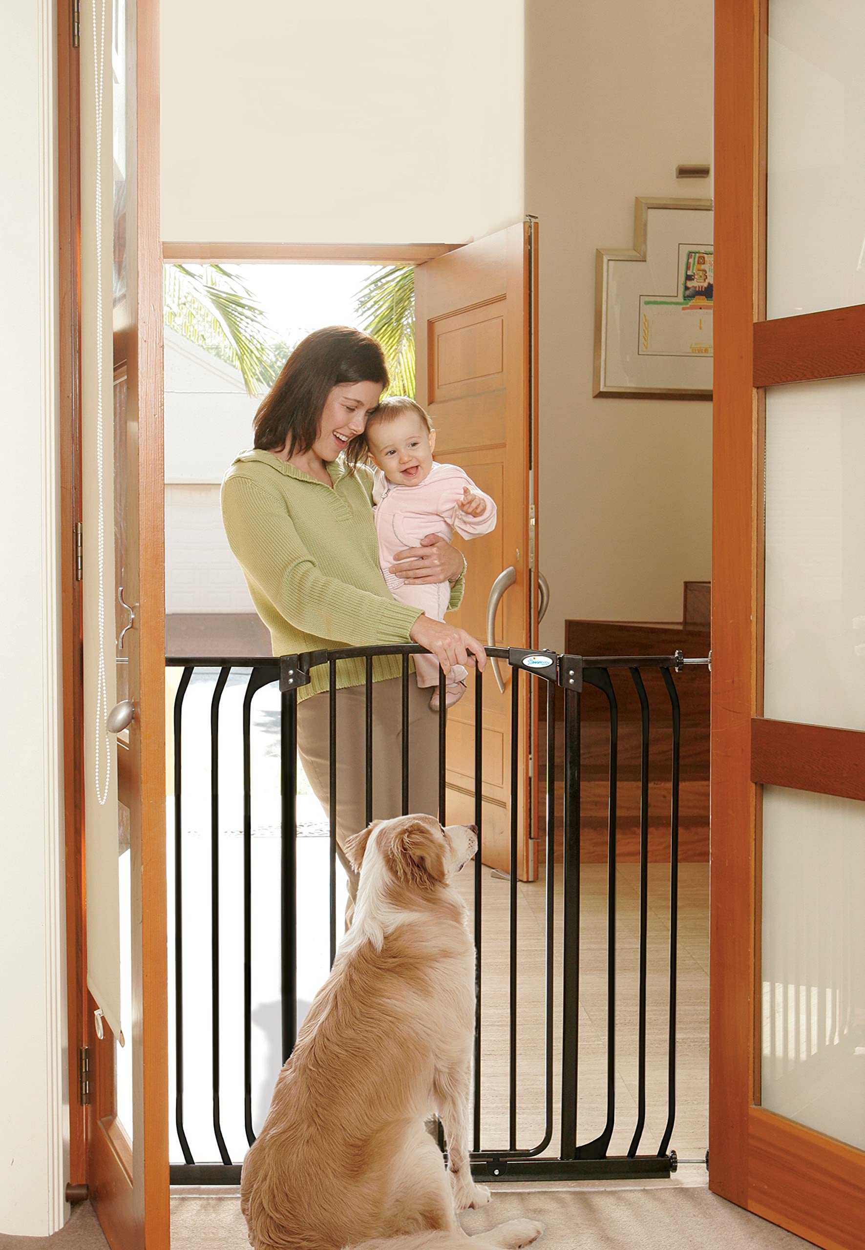 Dreambaby Chelsea Extra-Tall Auto-Close Security Baby Safety Gate-Black-with Extensions, Black, 28-42.5"