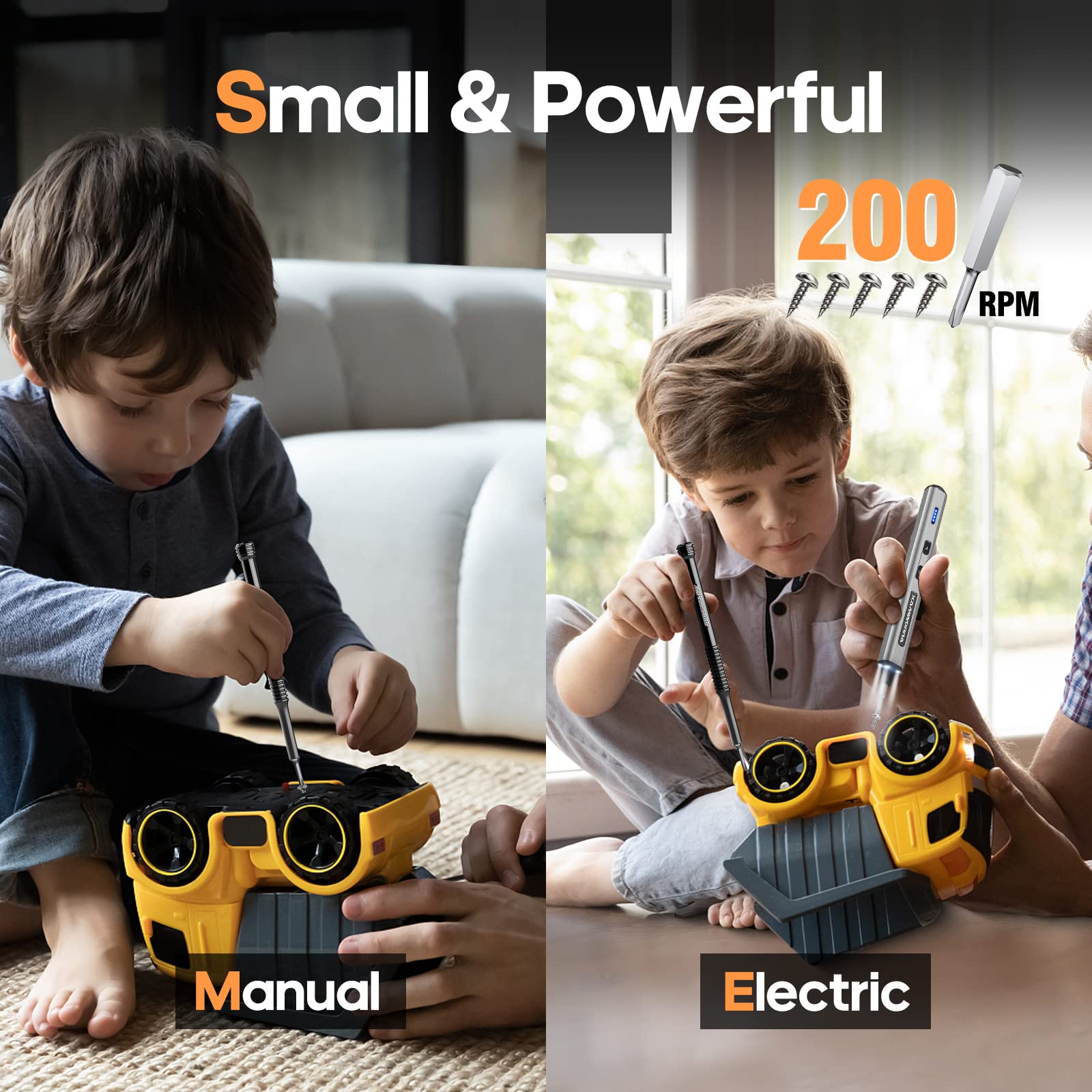 AM ARROWMAX Electric Screwdriver, Cordless Precision Screwdriver Set with 28 Magnetic Precision Bits, Rechargeable Portable Repair Tool Kit for Electronics Laptops Glasses Clocks (SES MINI) Black