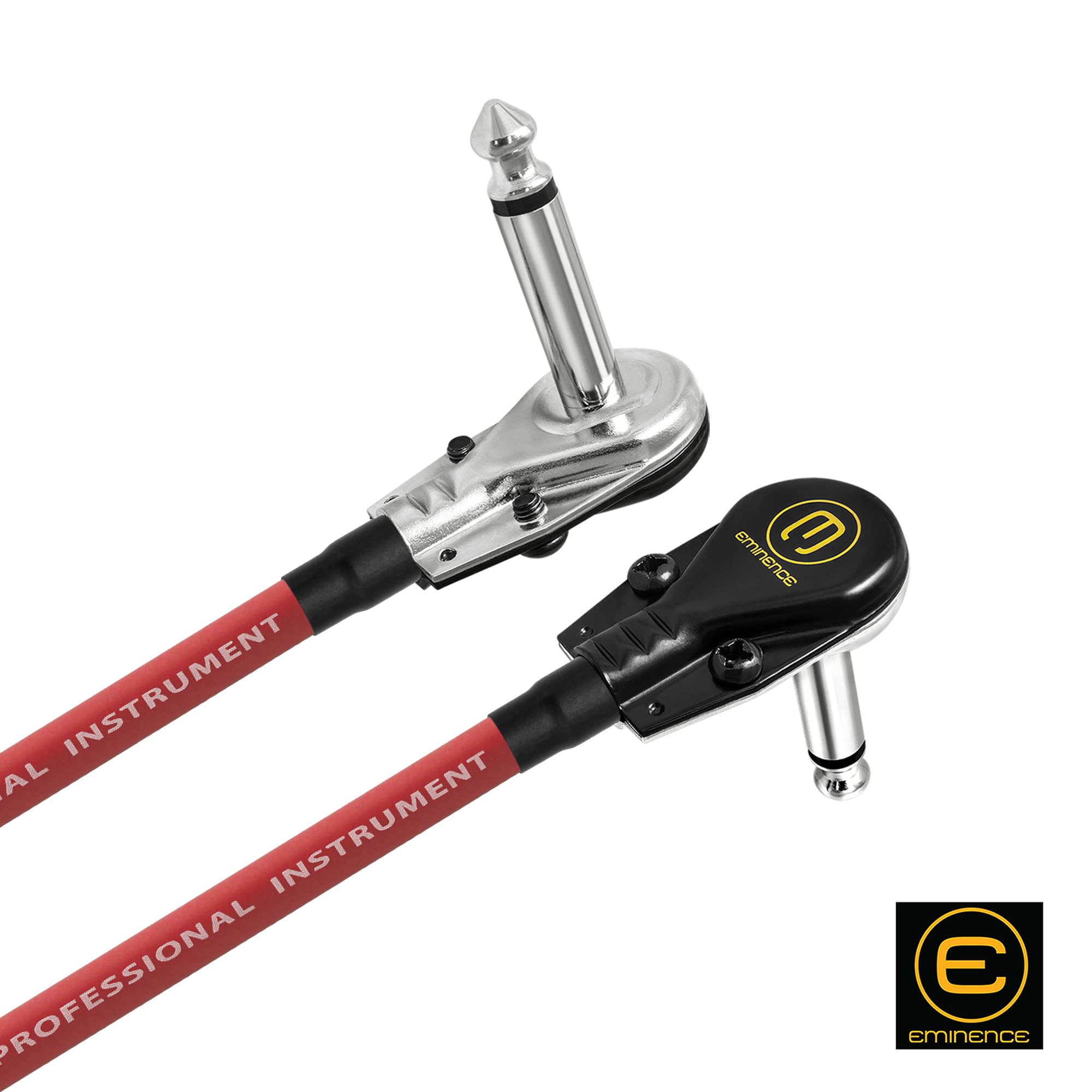 Audioblast - 6 Units - 6 Inch - HQ-1 (Red) - Ultra Flexible - Dual Shielded (100%) - Instrument Effects Pedal Patch Cable w/ ¼ inch (6.35mm) Low-Profile, R/A Pancake TS Plugs & Dual Staggered Boots