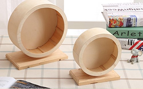 OMEM Hamster Exercise Wheel,Small Animals Running Toy Suitable for Rat, Pig, Chinchilla, Gerbil, etc. pet Wooden Harmless, Handmade (L)