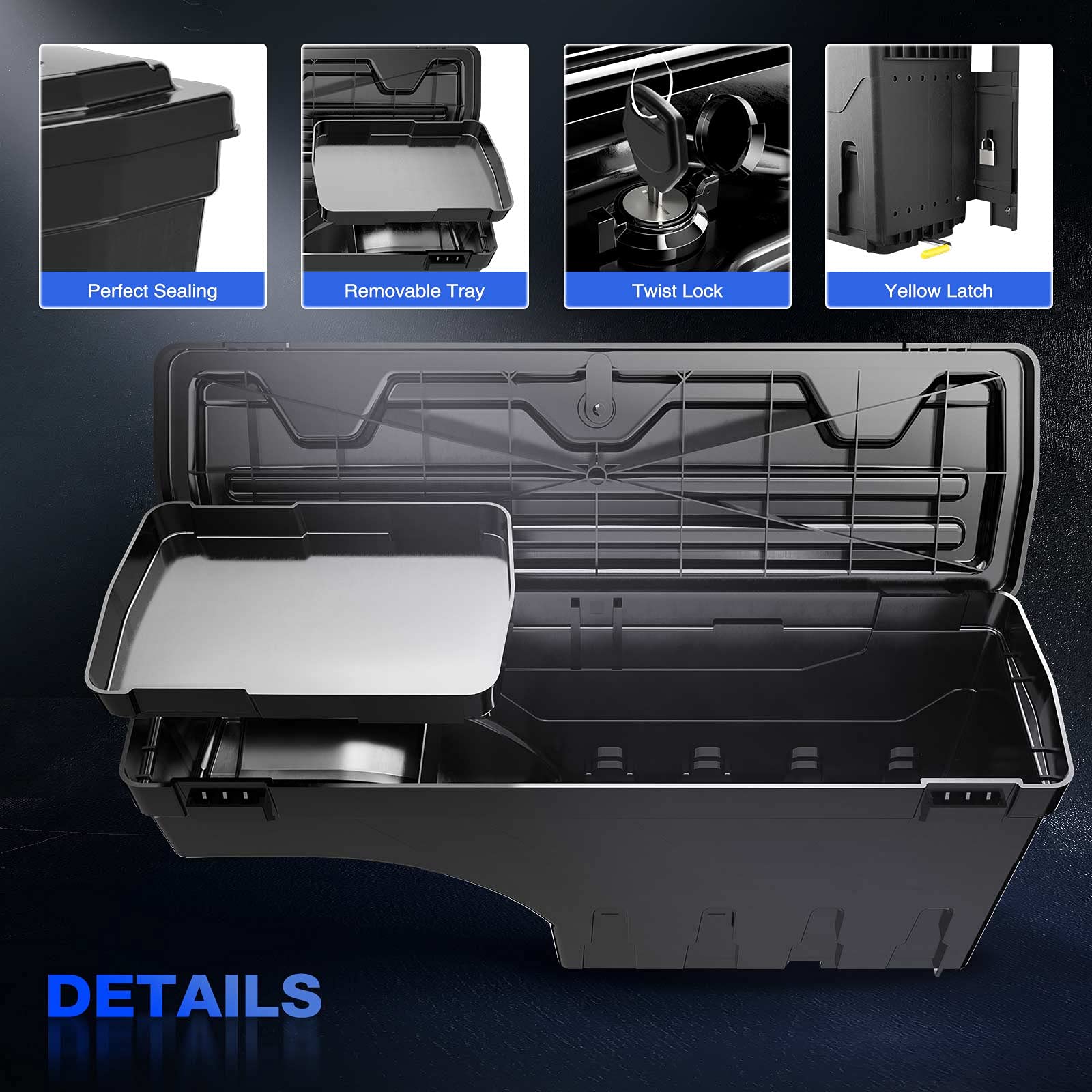 A-Premium Lockable Truck Bed Storage Box Case Tool Box Compatible with Ford F-150 F150 1997-2014 F-150 F150 Heritage 2004 Left Driver Side