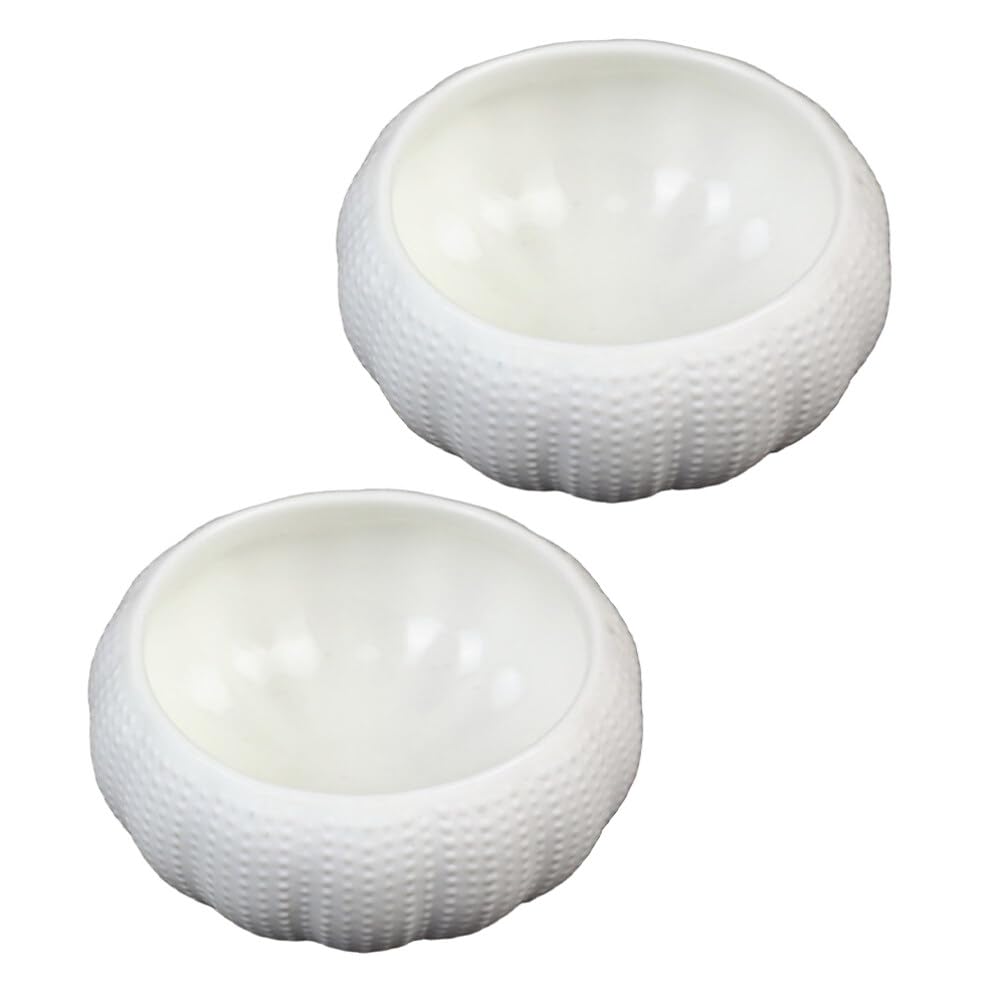 Angoily Ceramic Sea Urchin Bowl 2pcs Small Seasoning Bowl Kitchen Dipping Dish Restuarant Serving Bowl for Nuts Sauce Caviar Appetizer Ice Cream Snack Side Dishes Yogurt