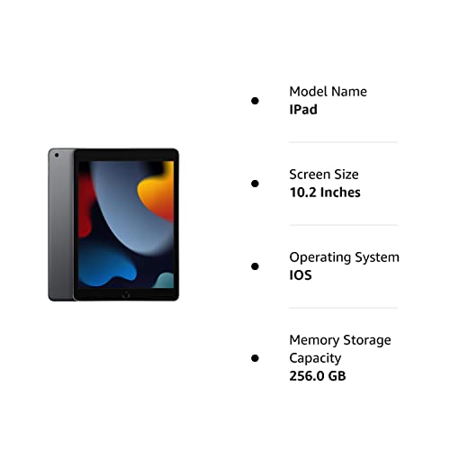 Apple 2021 iPad (10.2-inch, Wi-Fi, 256GB) - Space Gray (Renewed Premium)