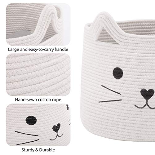 72L Freestanding Laundry Hamper, Collapsible Waterproof Clothes Basket with Easy Carry Long Handle, Washing Bag for Clothes, Toys (1 Pack, White)