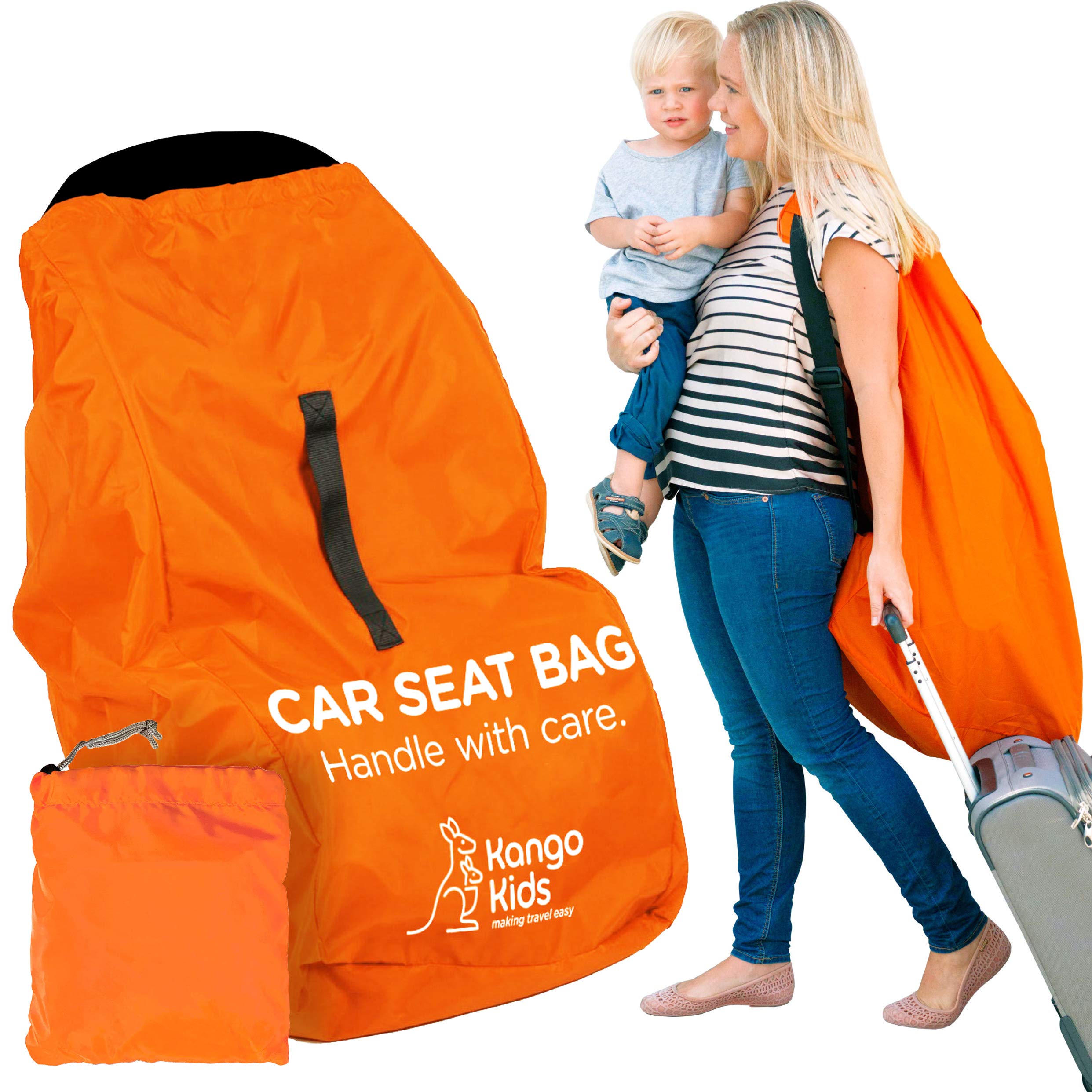 KangoKids Infant Car Seat Travel Bag for Airplane- Durable, Waterproof, XLarge Infant Carseat Travel Bag for Airplane- Car Seat Bag to Keep your Car Seats, Infant Carriers & Booster Safe & Secure