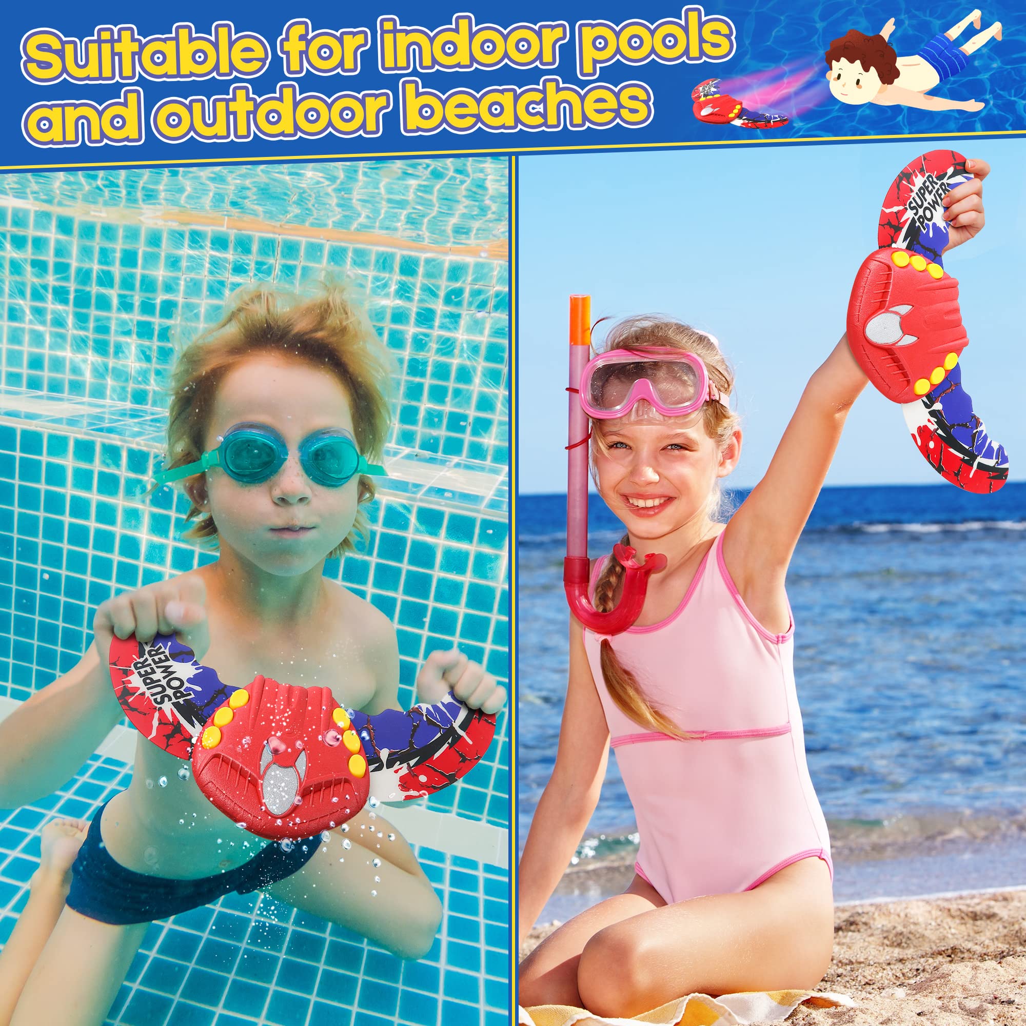 Enhon 2 Pcs Torpedo Underwater Stingray Glider, Pool Diving Fish Underwater Swimming Self Propelled Pool Rocket Travels, Dive Pool Fish Submarine for Kids and Adults