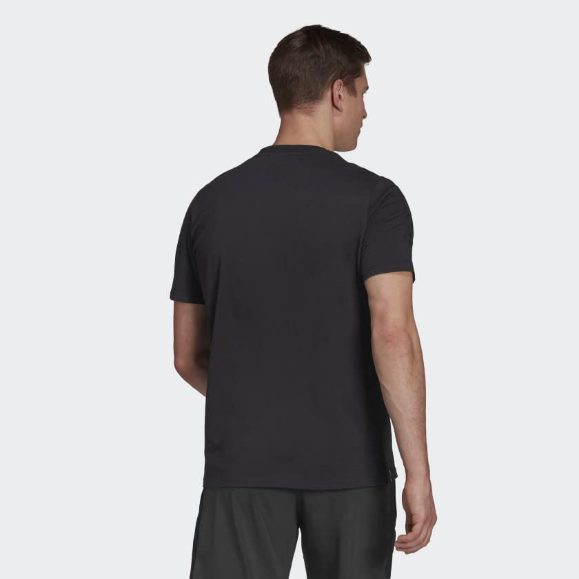 adidas Men's Soccer 3-Stripes Tee, Black, Small