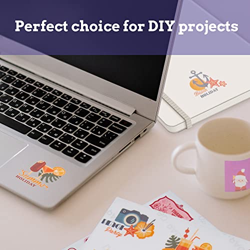 DGBDPACK Printable Vinyl Sticker Paper 8.5"x11" Glossy Sticker Paper 20 Sheets Translucent Waterproof Self-adhesive for Inkjet Printer