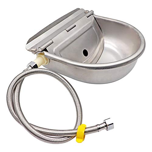 Automatic Watering Feeder Trough Bowl with Pipe Float Ball Valve for Livestock Cattle Horse Goat Sheep Stainless Steel Pet Dog Waterer Dispenser