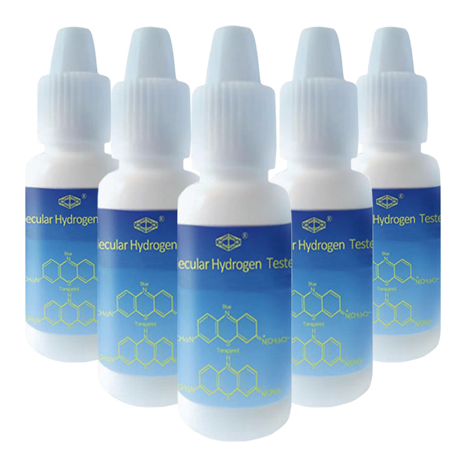 5 Pack Dissolved Hydrogen Test Reagent Measuring Molecular Hydrogen Concentration in Water Blue Drops for Hydrogen Water Generator Bottle Hydrogen Machine(5 Pack of 3ml)