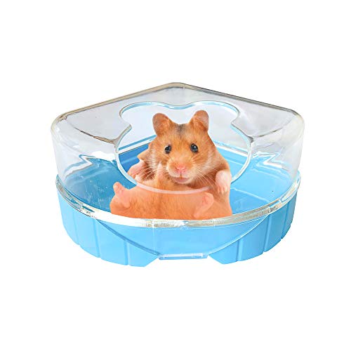 PINVNBY Hamster Bathroom Gerbil Plastic Sand Dry Bath Container Small Animal Sauna Toilet Sandbox with Scoop for Hamster Gerbil Rat Mice and Small Animal