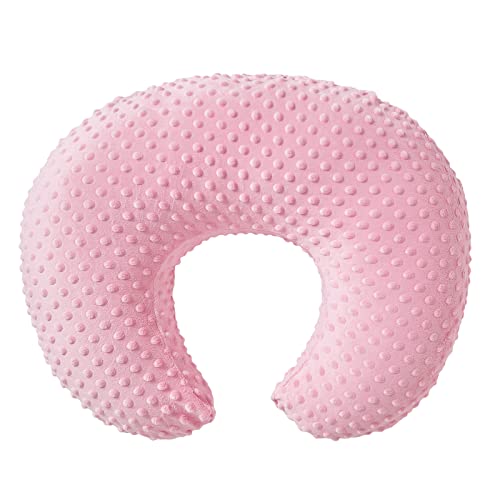 Blackleaf baby Minky Nursing Pillow Cover, Nursing Pillow Slipcovers for Breastfeeding Moms, Ultra-Soft Fit Standard Infant Nursing Pillows for Infant Newborn Baby Boy Girl (Candy Pink)