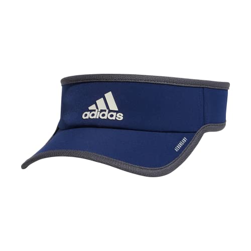 adidas Men's Superlite Adjustable Fit Sport Performance Visor, Dark Blue/Onix Grey/White, One Size