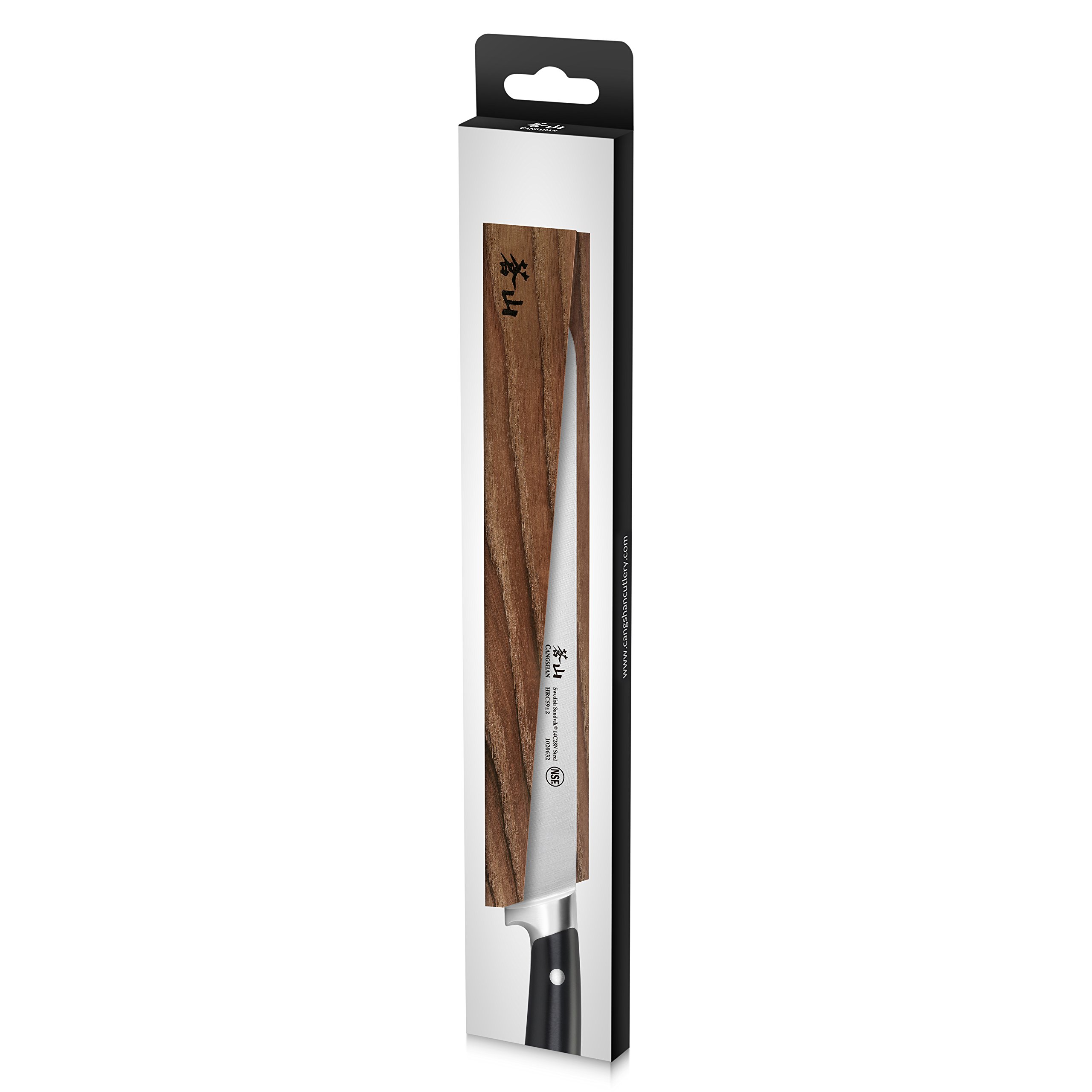 Cangshan 1021516 Solid Ash Wood Magnetic ANCHOR Knife Sheath Only for 10.25-Inch Bread Knife